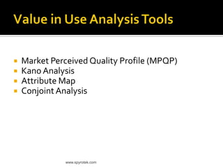 Value in Use Analysis for New Product Introductions | PPT