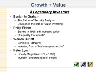 Value investing - an introduction to benjamin graham | PPTX