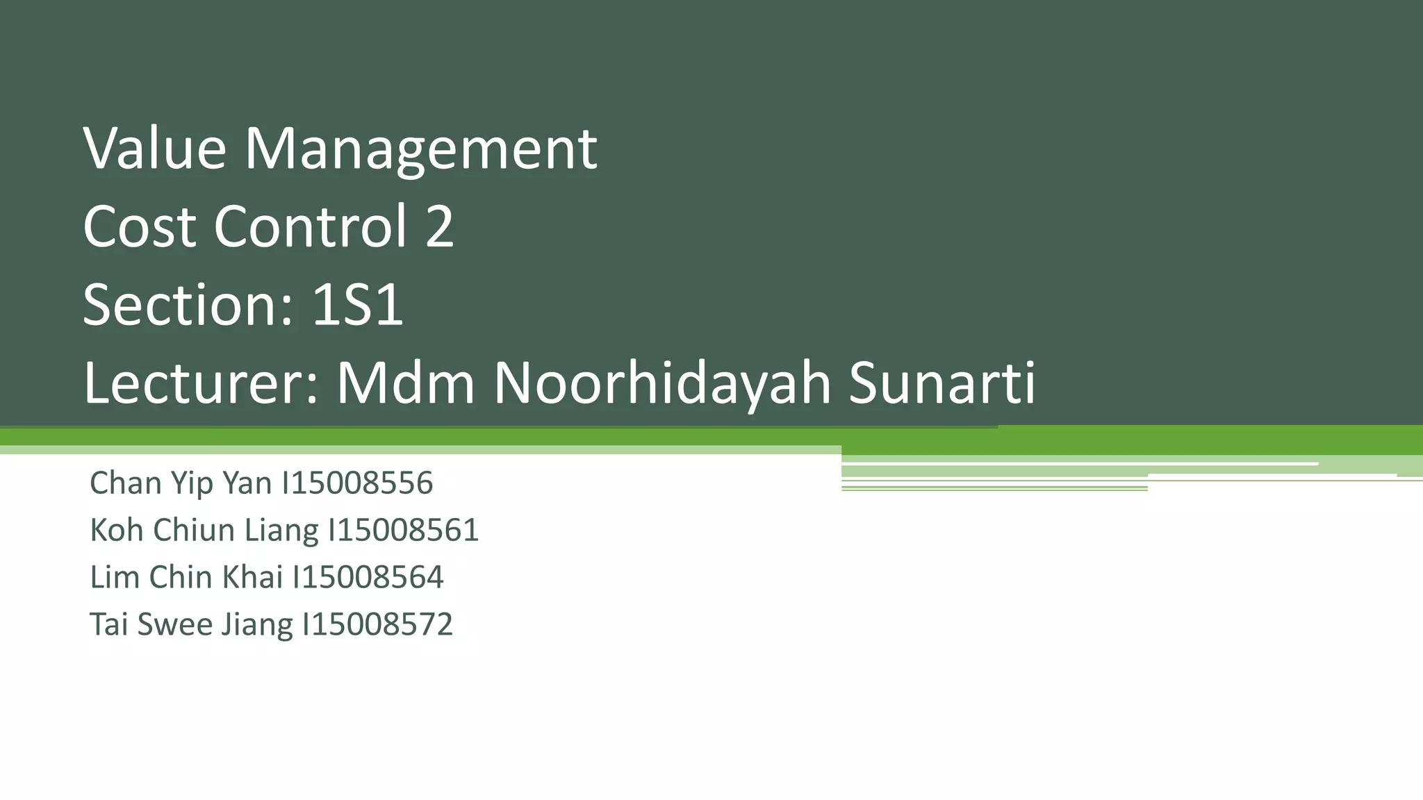 Value management presentation | PPTX