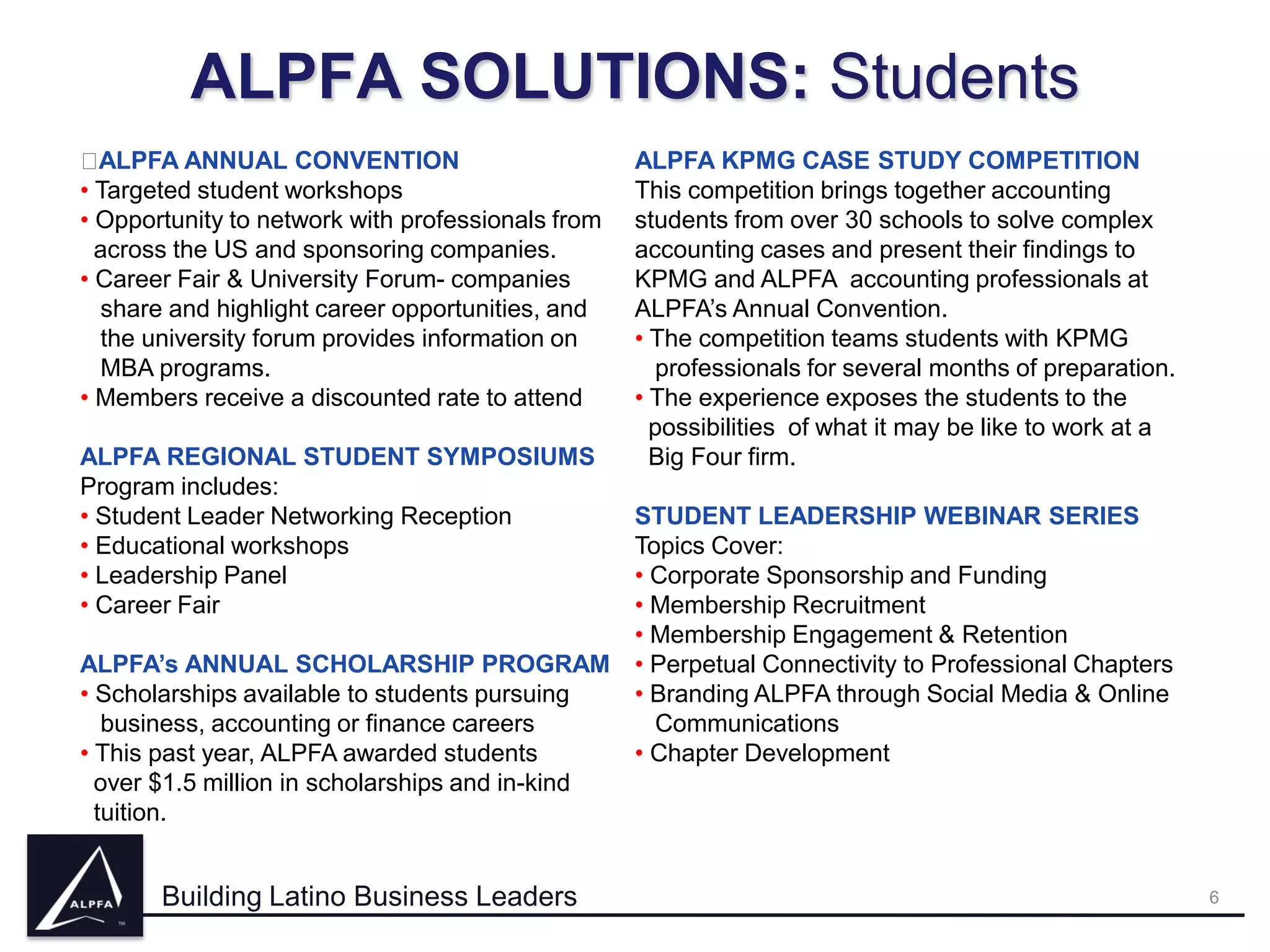 Value of ALPFA | PPTX | Events