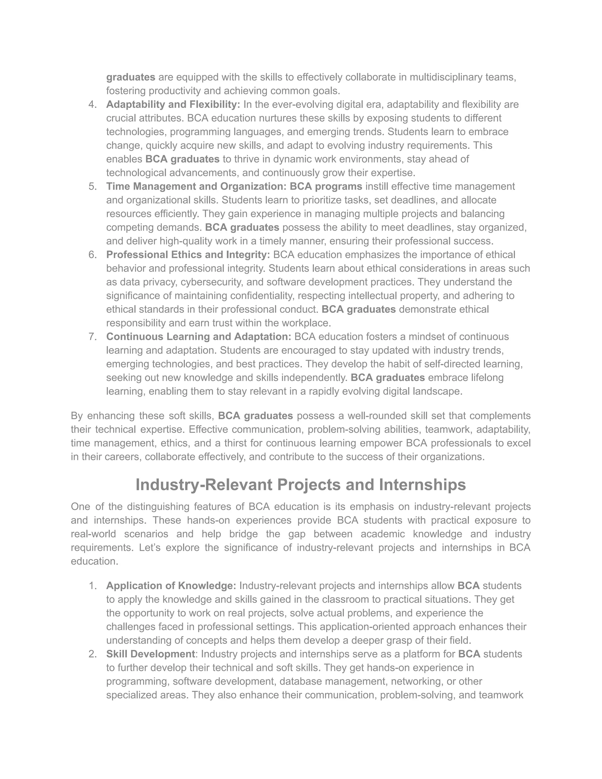 Value of BCA Course | PDF