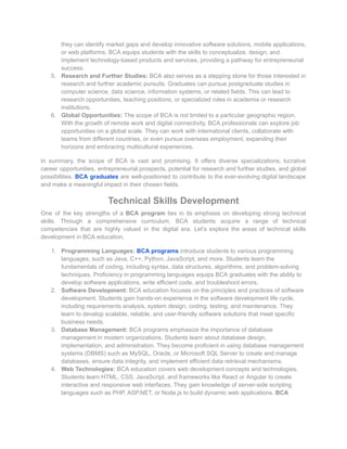 Value of BCA Course | PDF