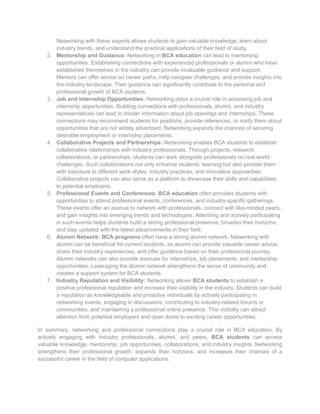 Value of BCA Course | PDF