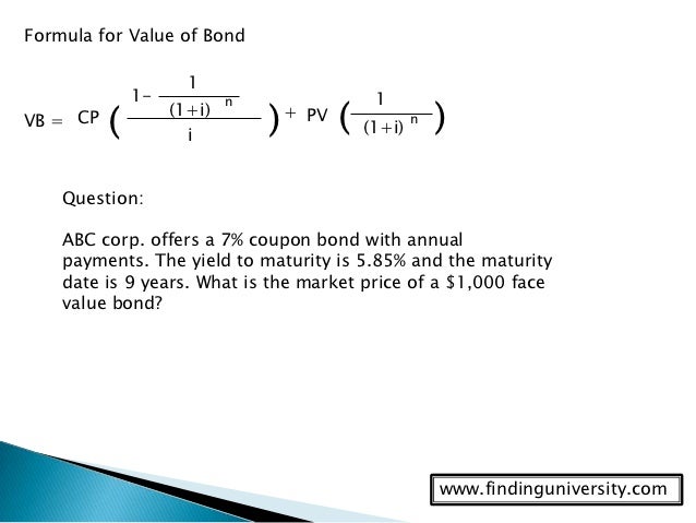 Calculating Value of Bond