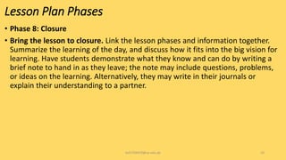 Value of different steps in lesson planning | PPTX