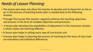 Value of different steps in lesson planning | PPTX