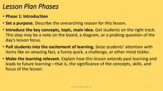 Value of different steps in lesson planning | PPTX