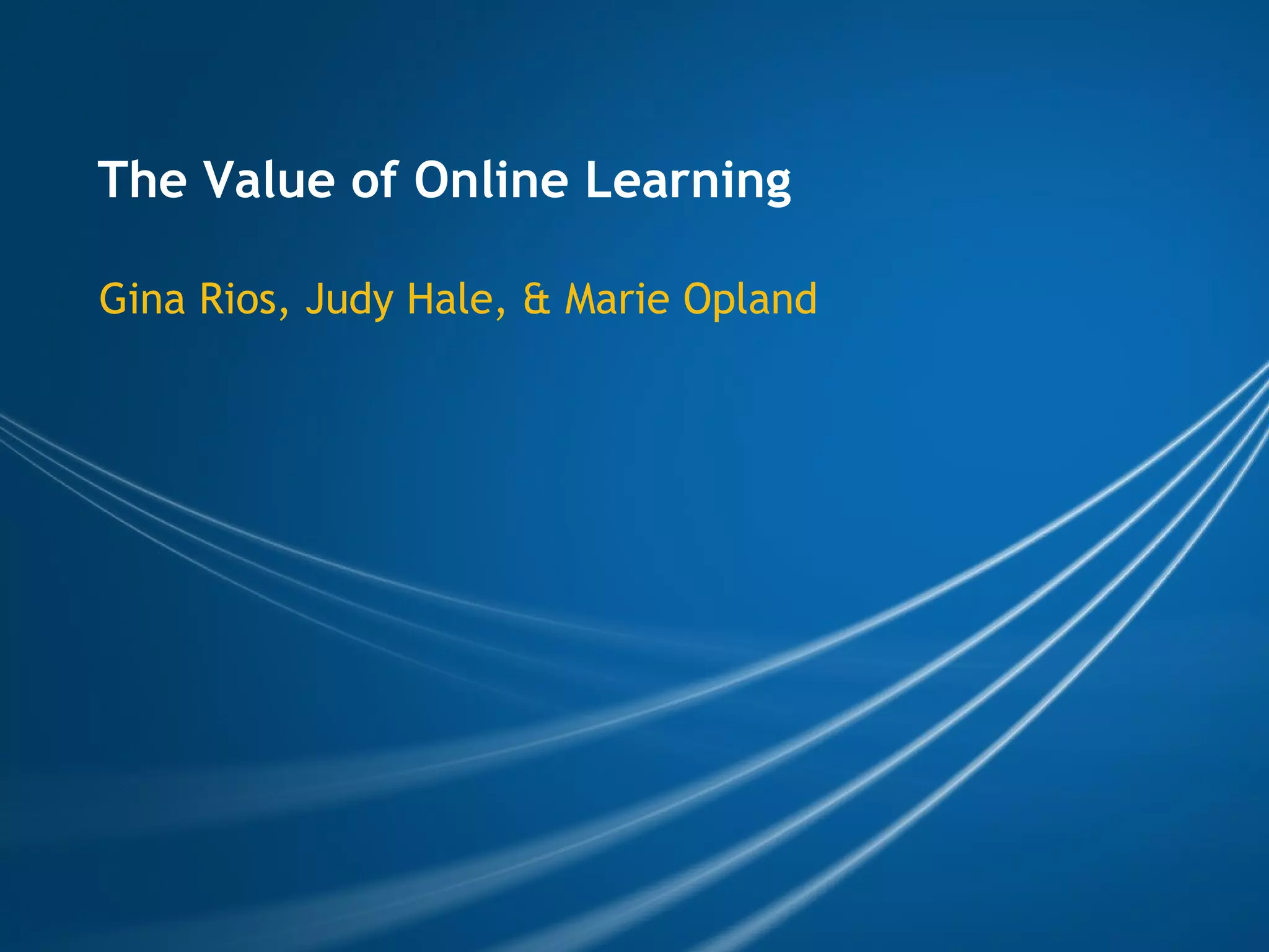 Value Of Online Learning | PPT