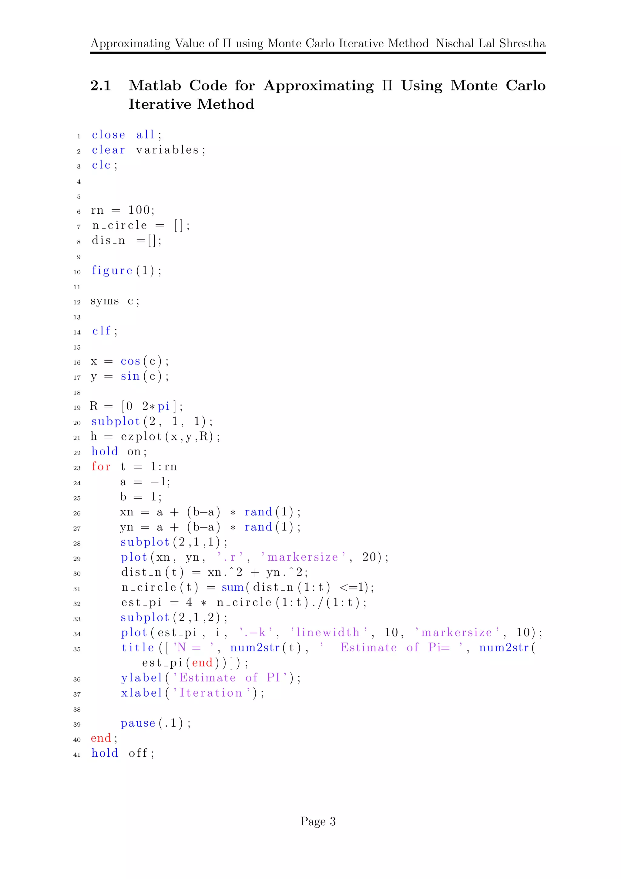 Approximating Value Of PiΠ Using Monte Carlo Iterative Method Pdf