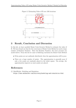 Approximating Value of pi(Π) using Monte Carlo Iterative Method | PDF | Physics | Science
