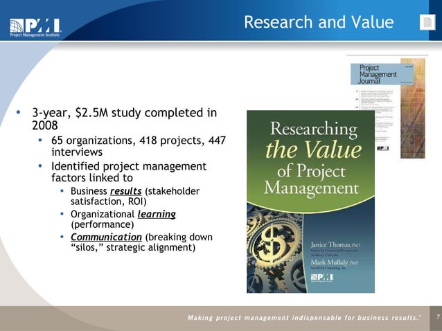 Outreach at Boeing - Value of Project Managmenet for Organization | PPT