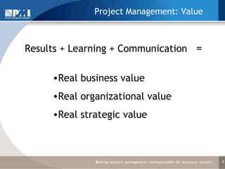 Outreach at Boeing - Value of Project Managmenet for Organization | PPT