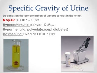Value of urinalysis in clinical medicine | PPTX