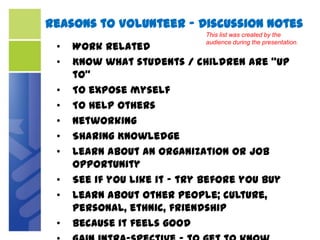 Value Of Volunteering | PPTX