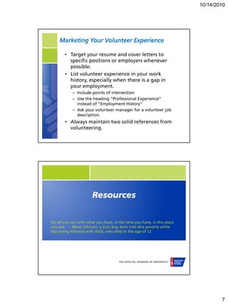 Value of volunteering handouts (2) | PDF