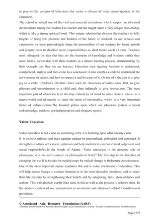 Value oriented education published journal By kattalimuj | PDF | Education industry | Industries