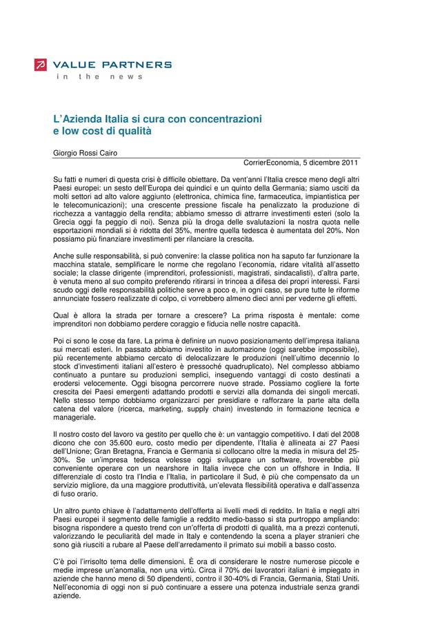 L’Azienda Italia - Giorgio Rossi Cairo | PDF