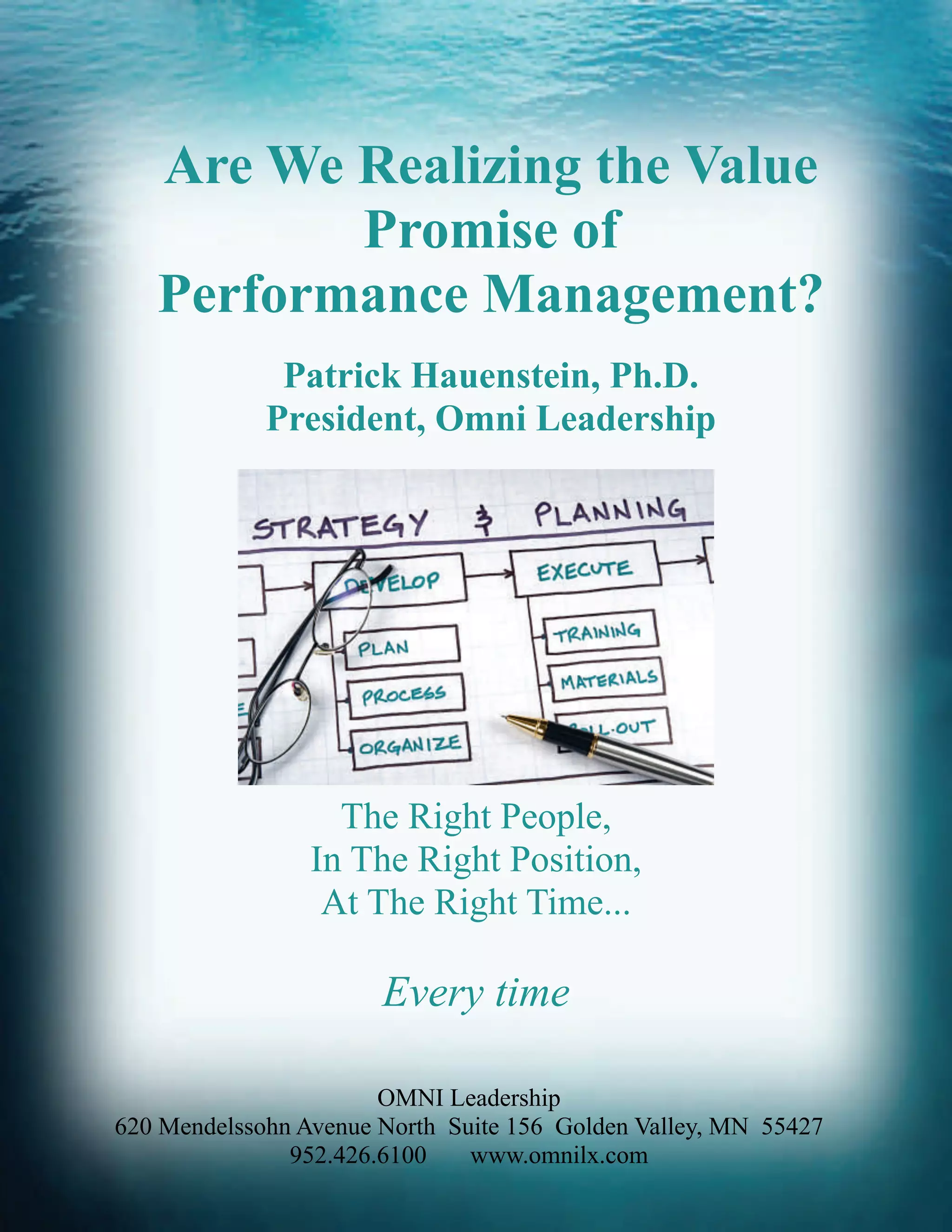 Value Promise Of Performance Management | PDF