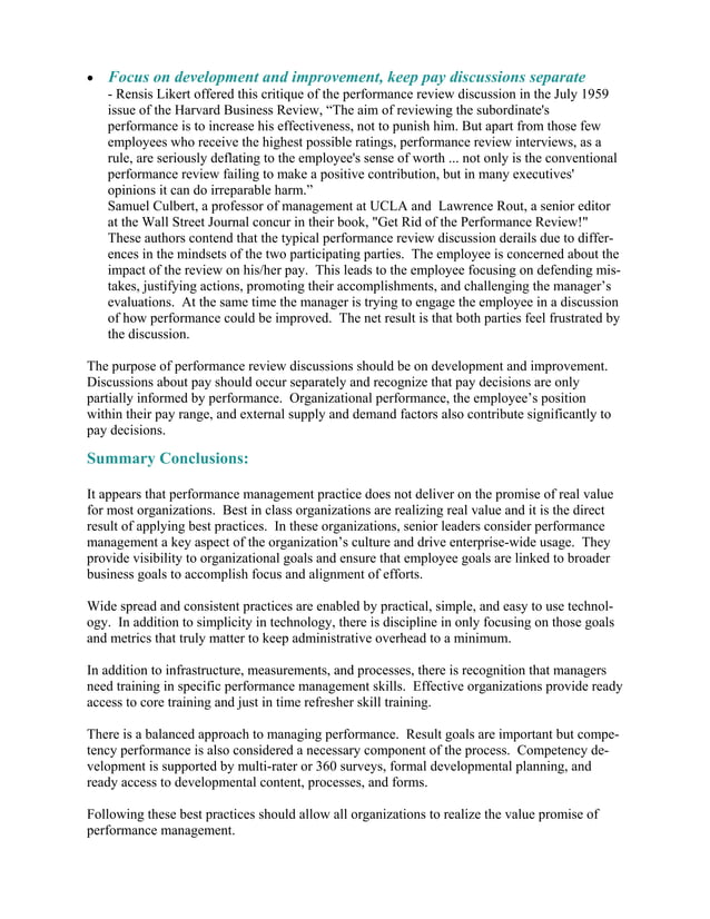 Value Promise Of Performance Management | PDF