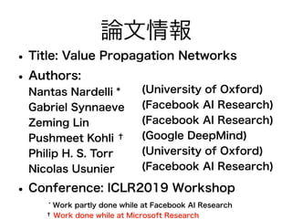 Value propagation networks | PPT