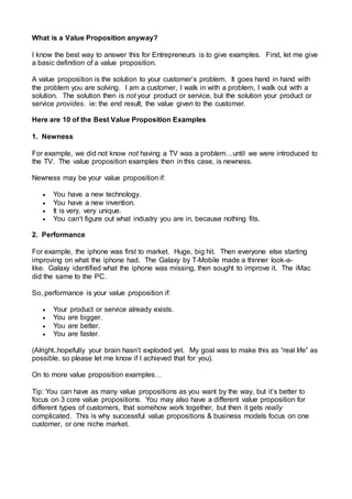 Value proposition | DOCX