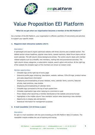 Value Proposition EEI Platform | PDF