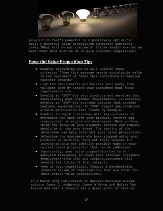 VALUE PROPOSITION ADDRESSING CUSTOMER OUTCOMES | PDF