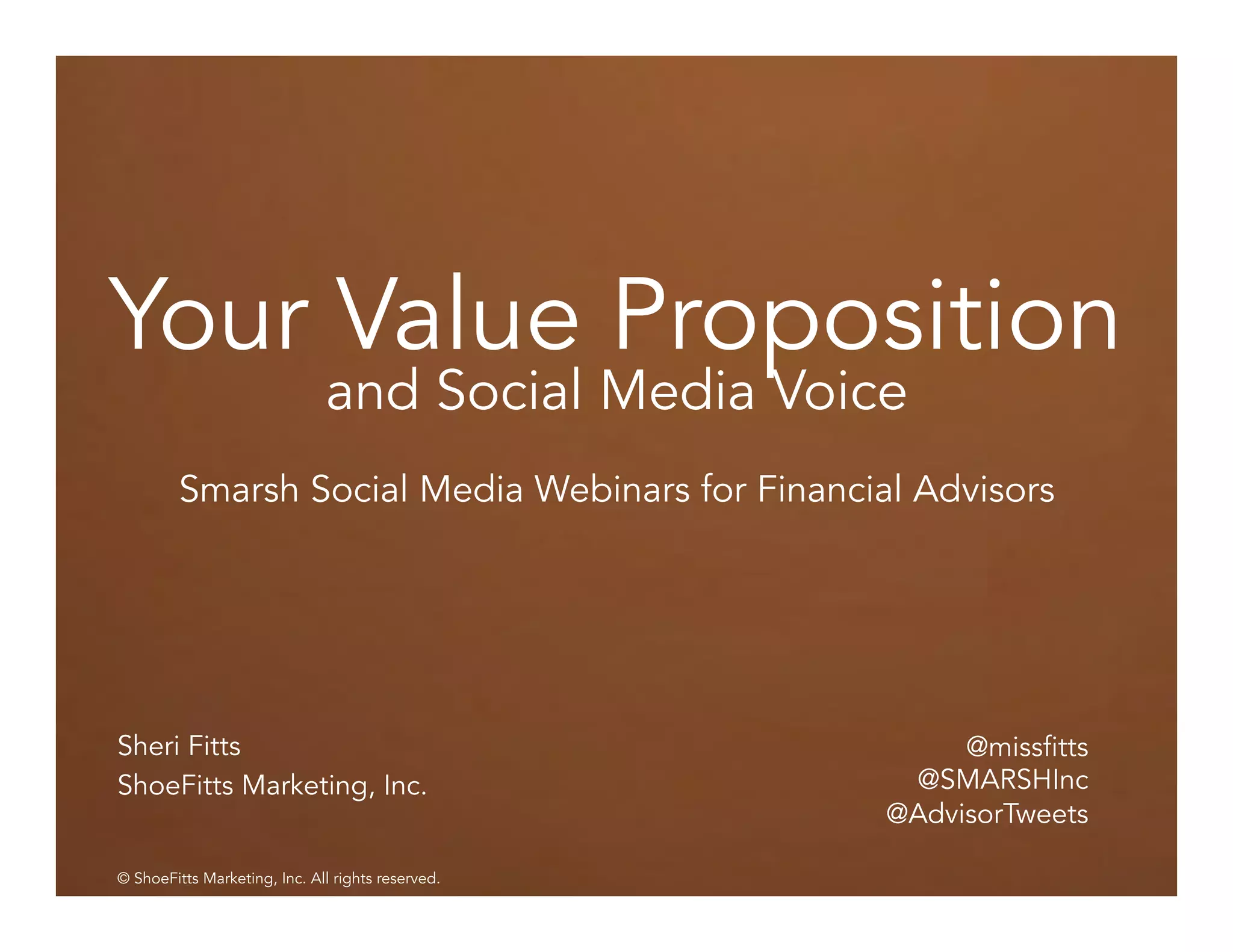 Value proposition and social media voice | PPT