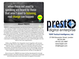 PRESTO value proposition 2019 | PDF
