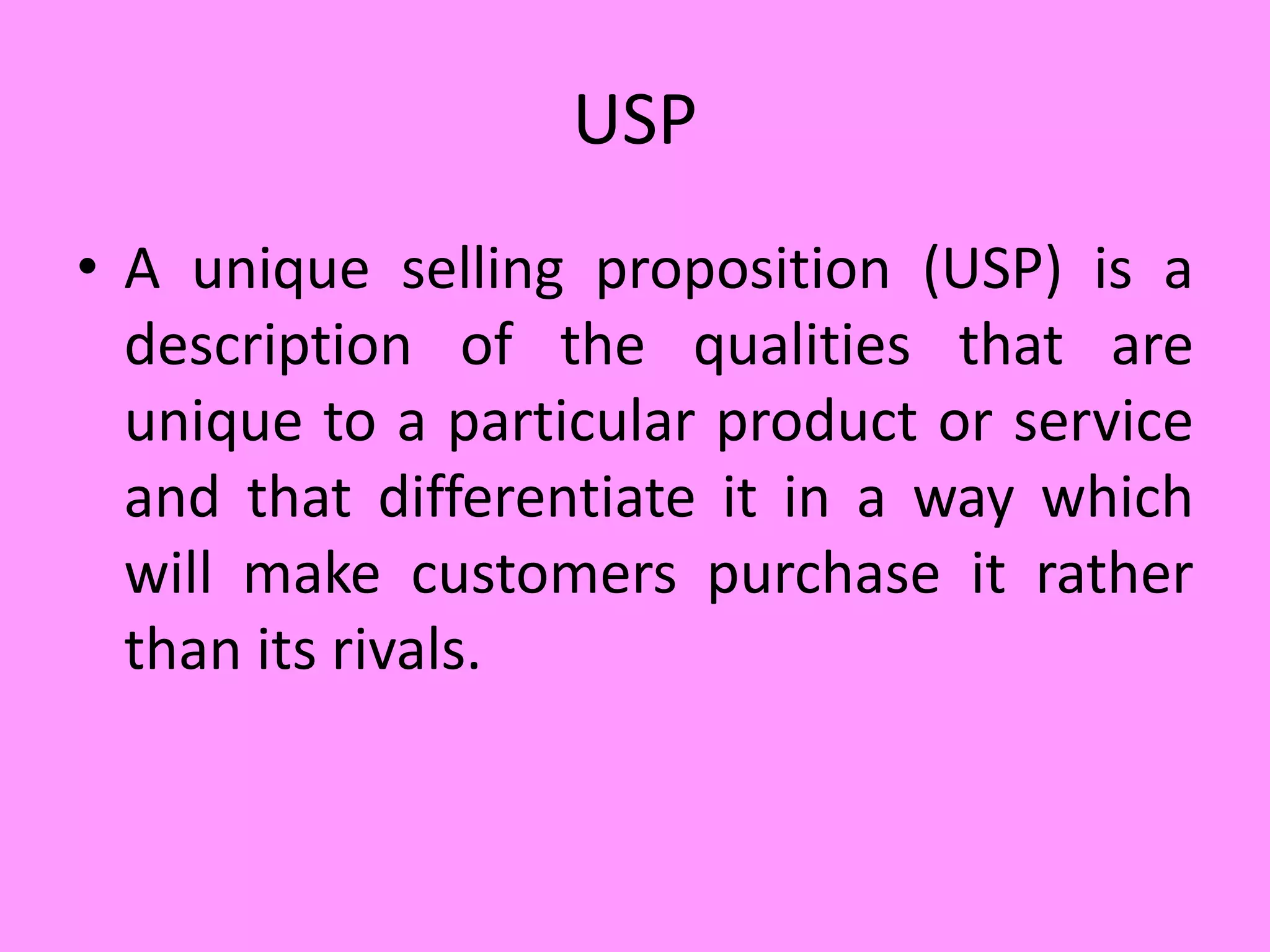 Value proposition & usp | PPTX