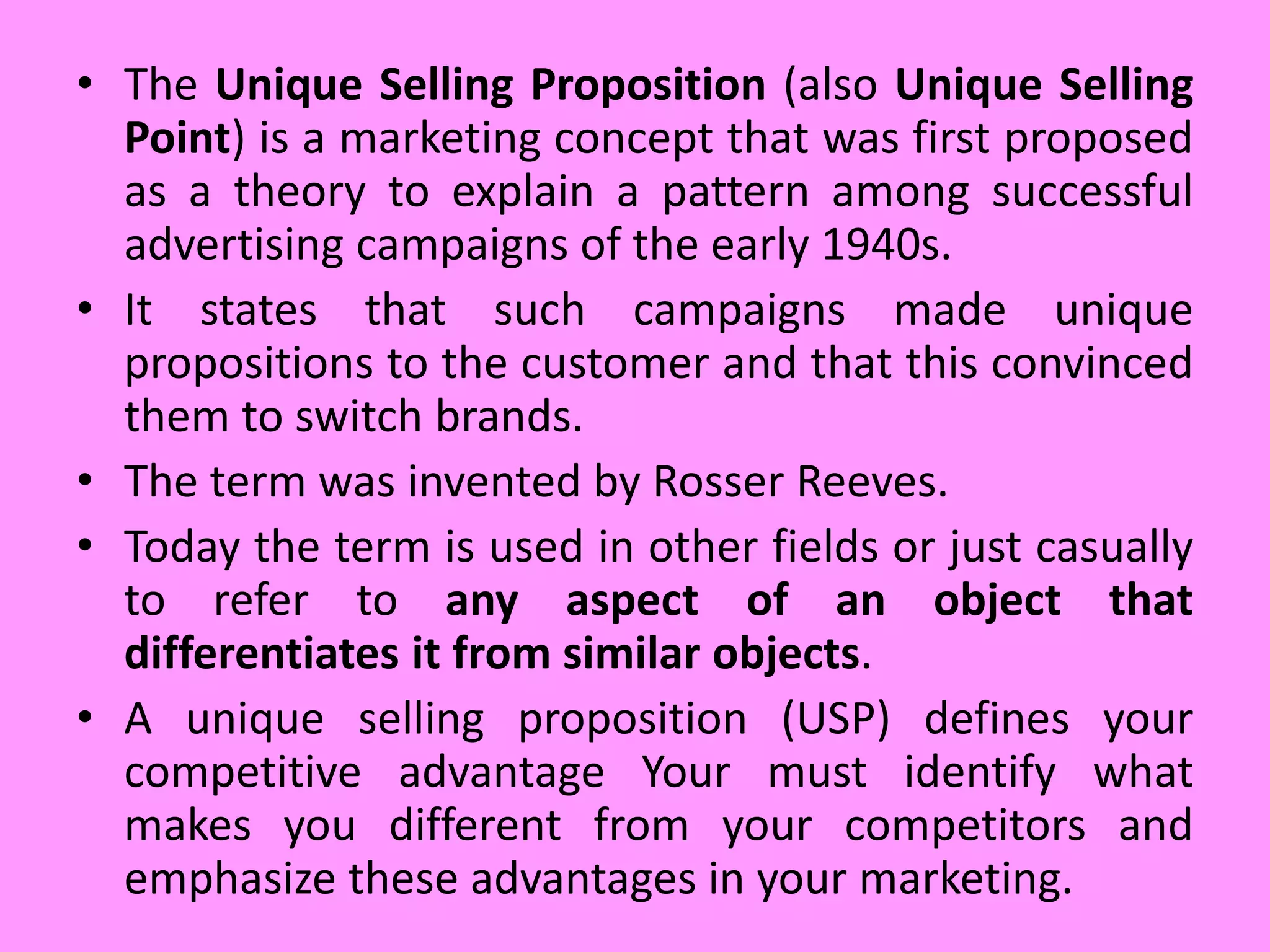 Value proposition & usp | PPTX