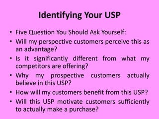 Value proposition & usp | PPTX