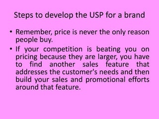 Value proposition & usp | PPTX
