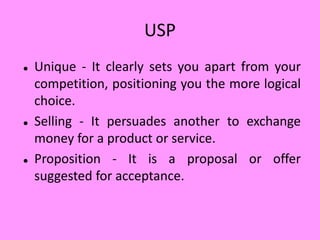 Value proposition & usp | PPTX