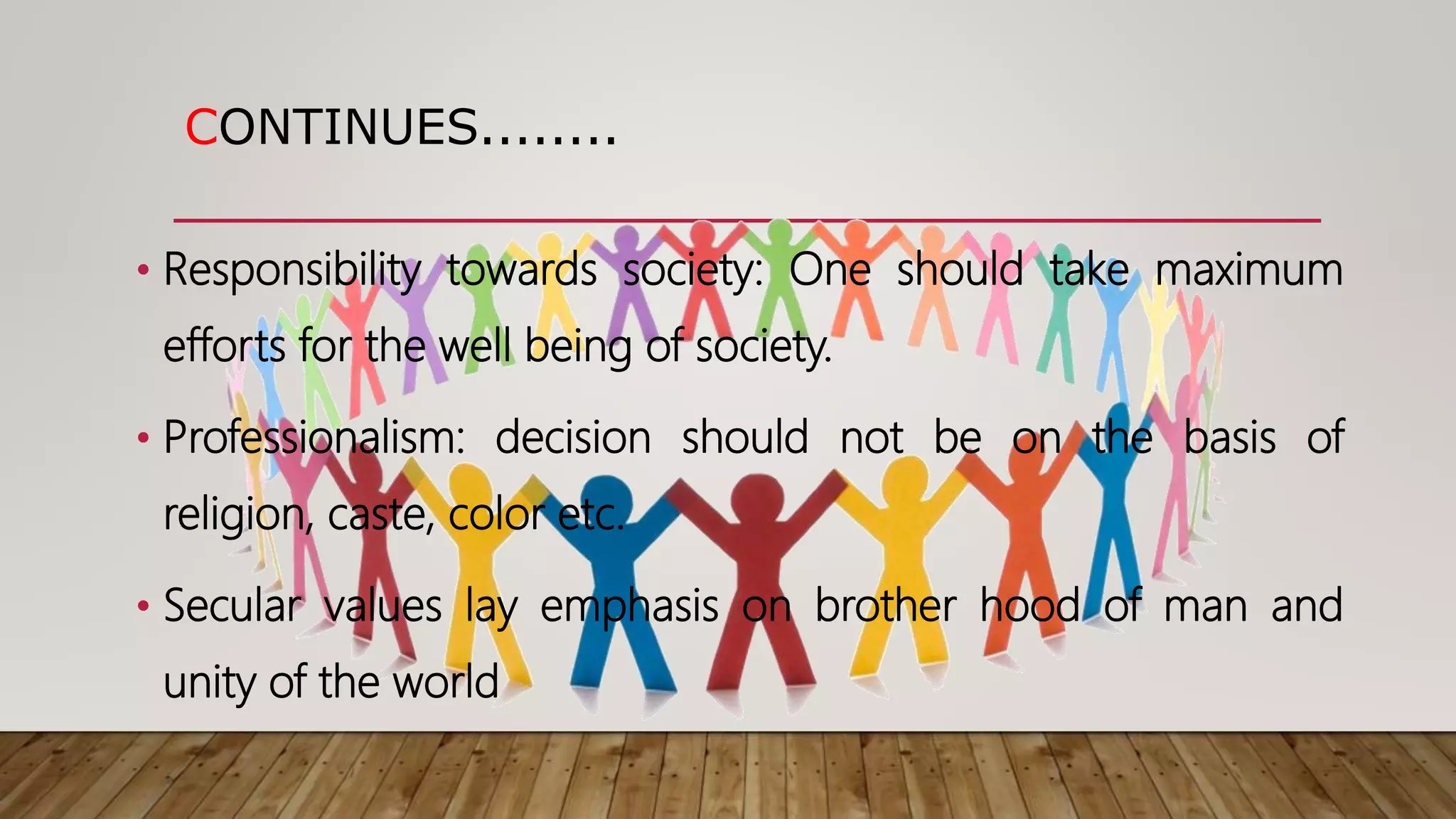 SPIRITUAL& SECULAR VALUES | PPTX