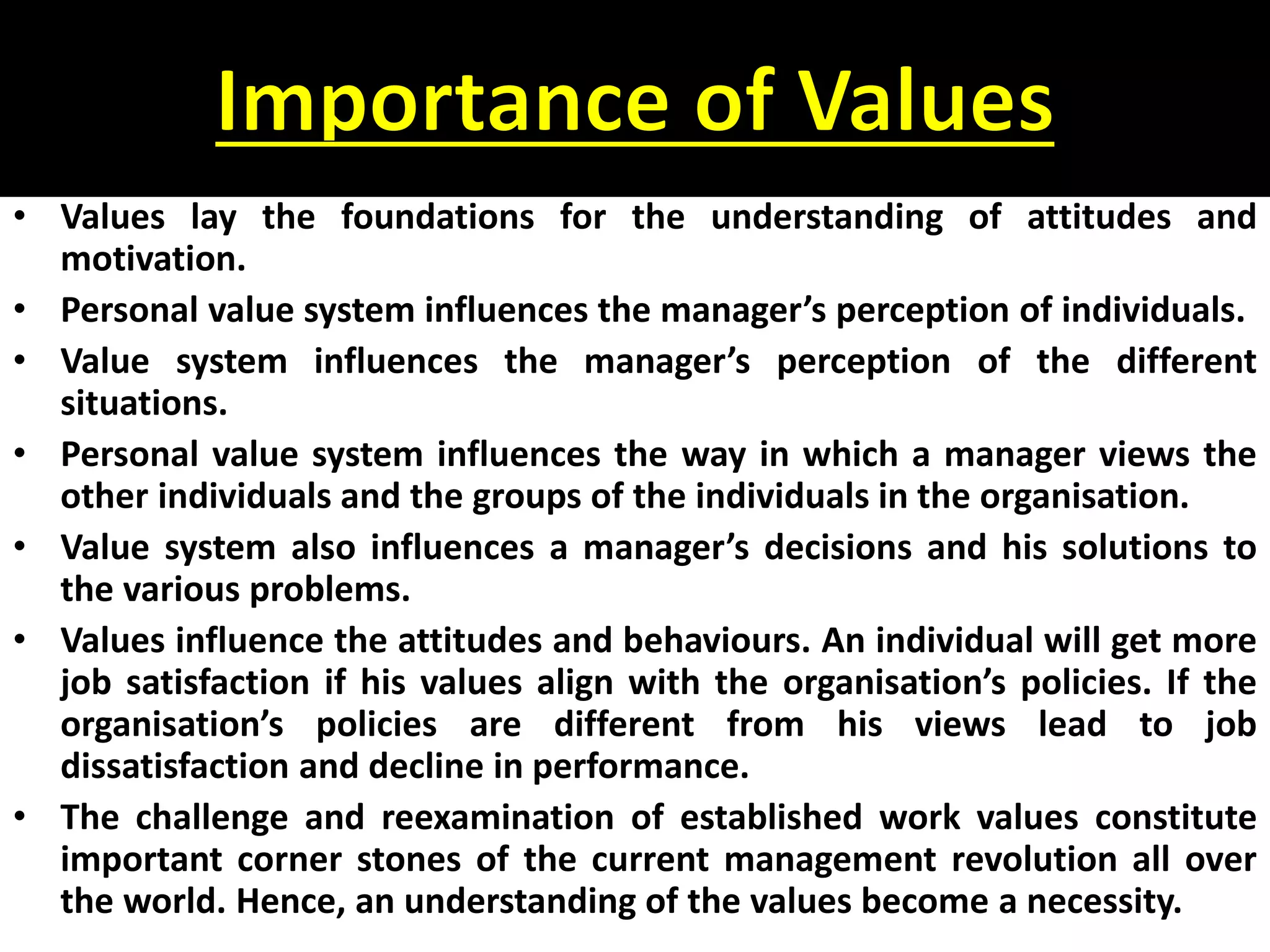 Values - Organisational Behaviour | PPTX