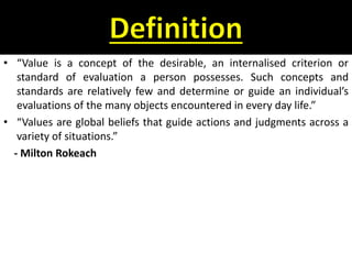 Values - Organisational Behaviour | PPTX