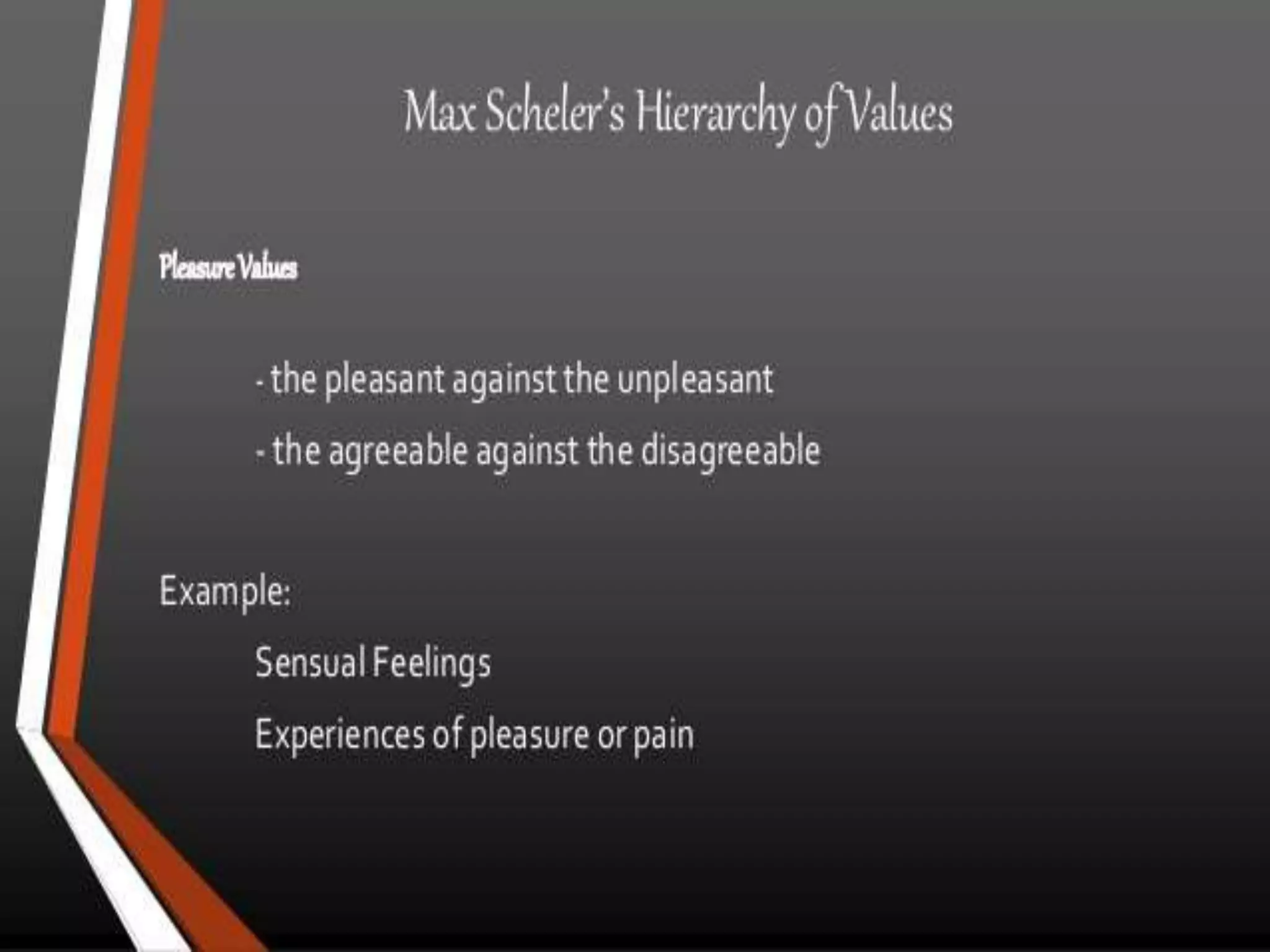 Max Scheler's Hierarchy of Values | PPTX