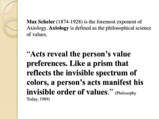 Max Scheler's Hierarchy of Values | PPTX