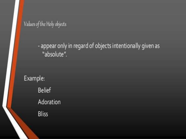 Max Scheler's Hierarchy of Values Max Scheler's Hierarchy of Values