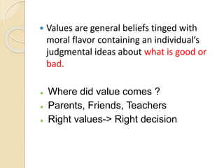 Organizational Behavior : Values | PPTX