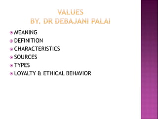 VALUES IN OB | PPTX