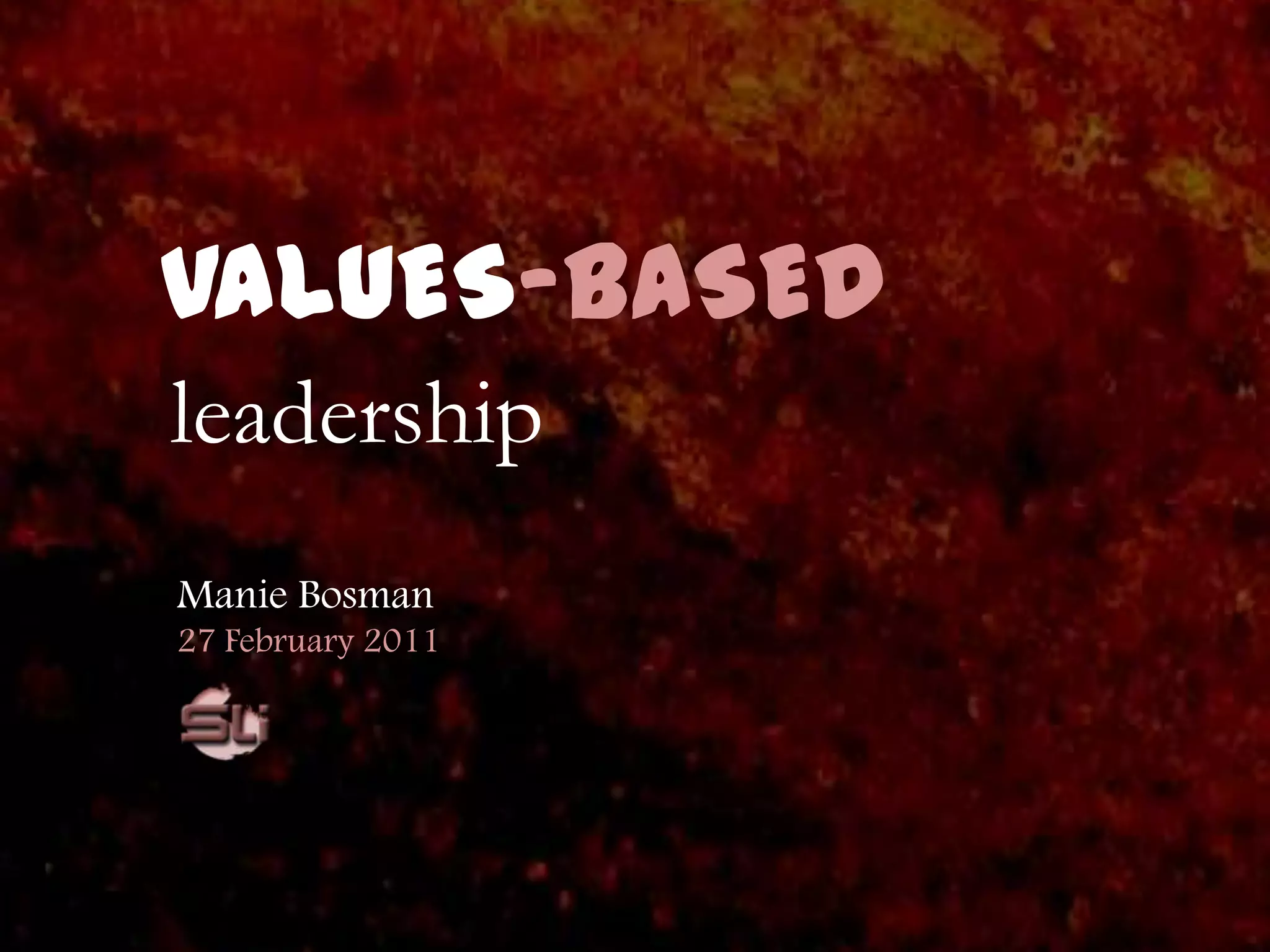 Values Based Leadership | PPTX