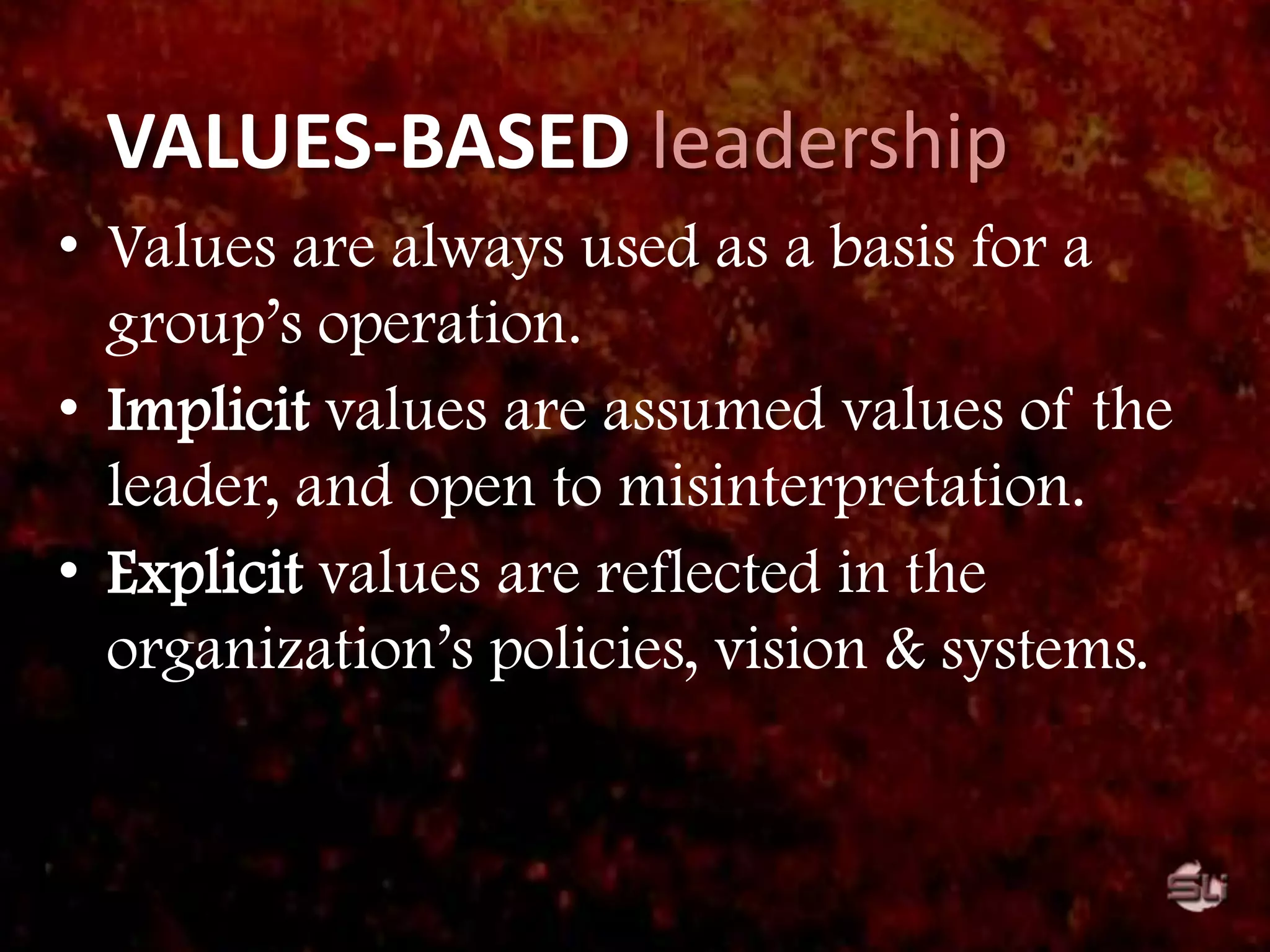 Values Based Leadership | PPTX