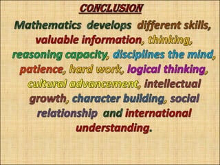 Values inculcated by Mathematics | PPT