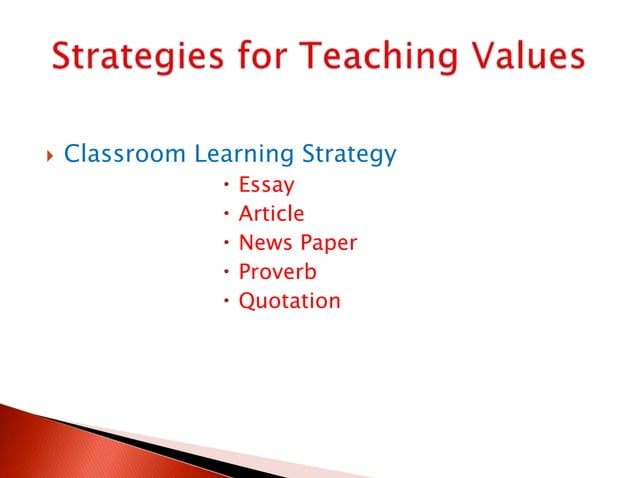 Strategies for Developing Values | PPTX | Education industry | Industries