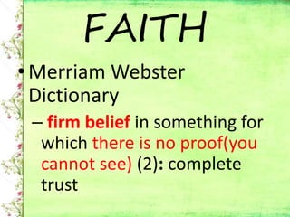 Faith (Values Class) | PPTX