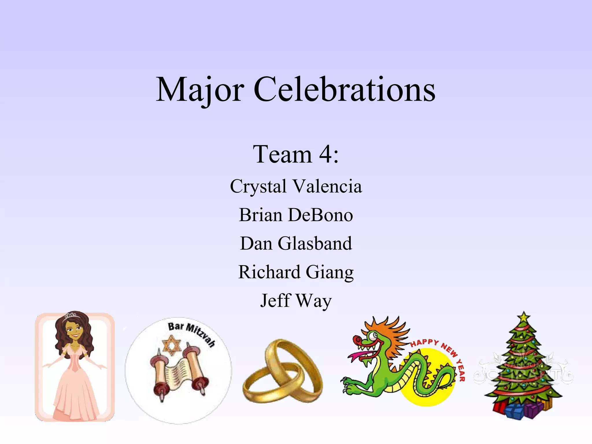 Values Presentation Major Celebrations | PPT