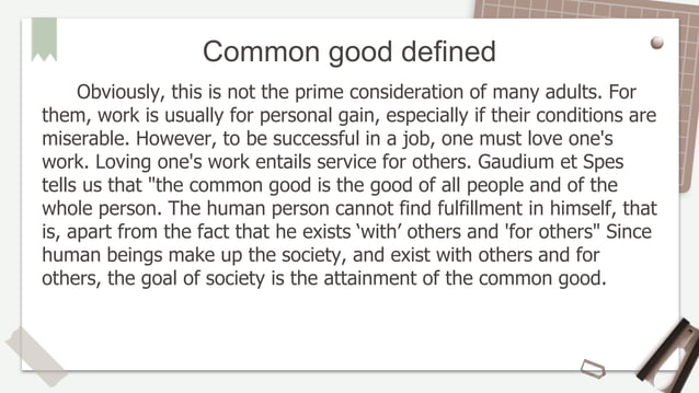 Values 9 common good.pptx | Parenting | Family and Relationships