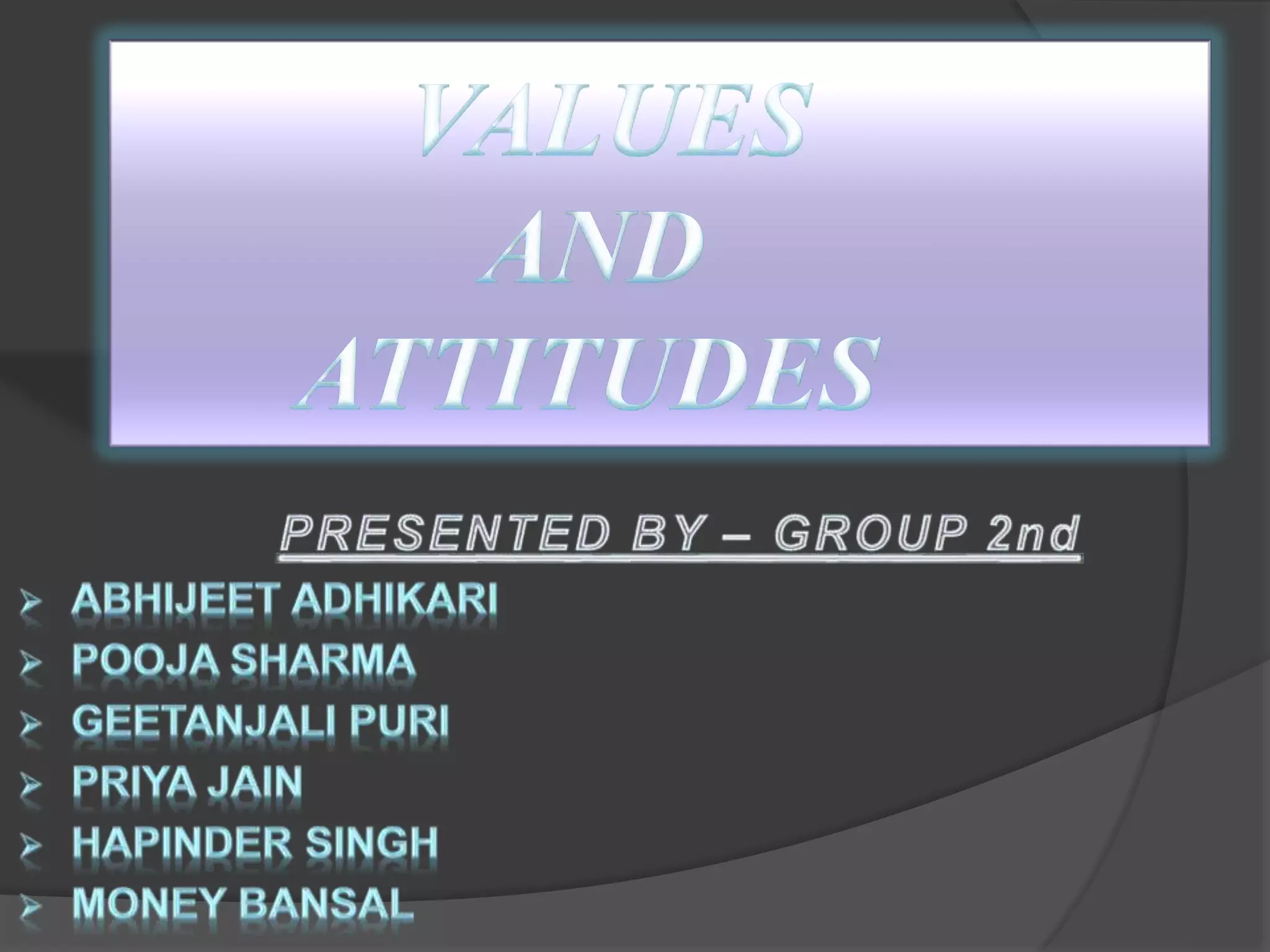 Values and attitudes | PPT